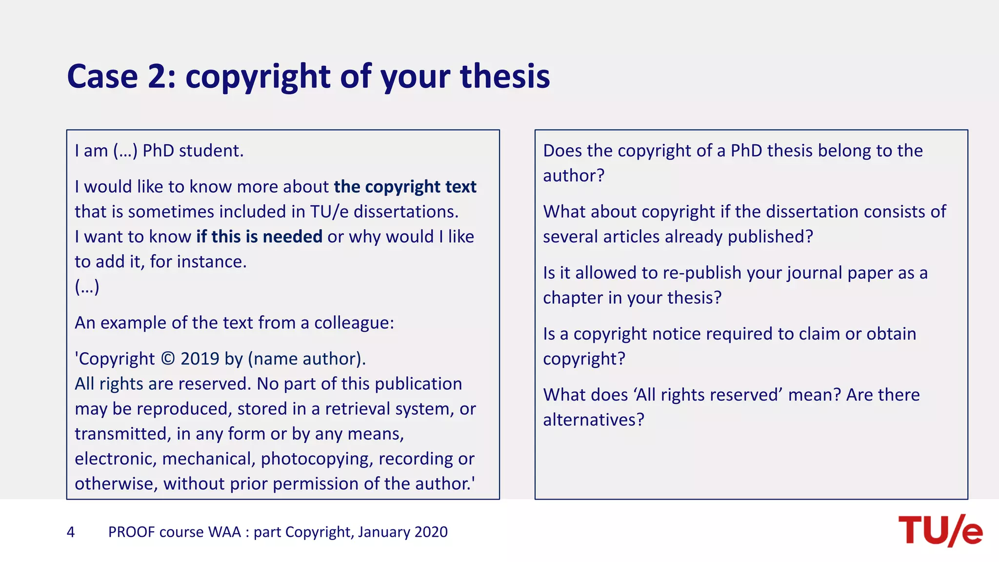 PROOF course Writing articles and abstracts in English, part: Copyright ...