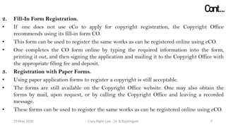 Copy right registration | PPT