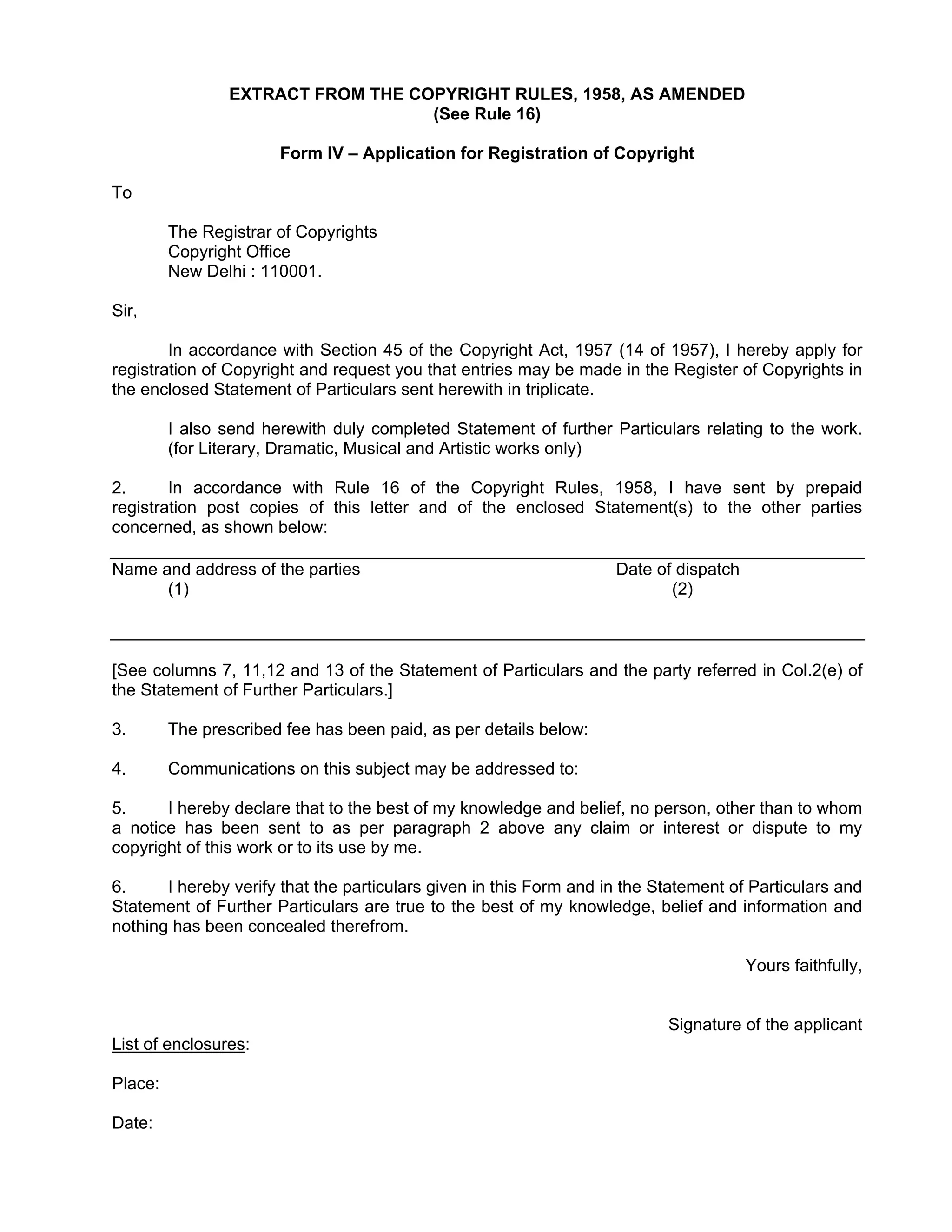 Copyright registration form | PDF