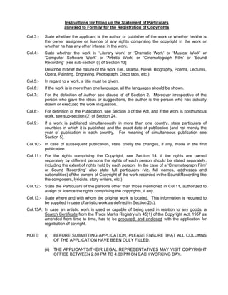 Copyright registration form | PDF