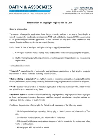 Copyright registration in Laos | PDF | Technology & Computing