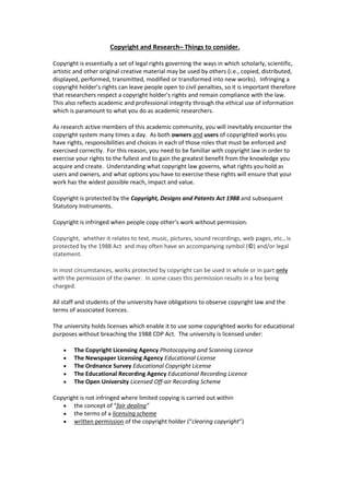 Copyright & research | PDF | Law