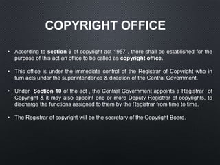 Authorities under copyright laws | PPTX