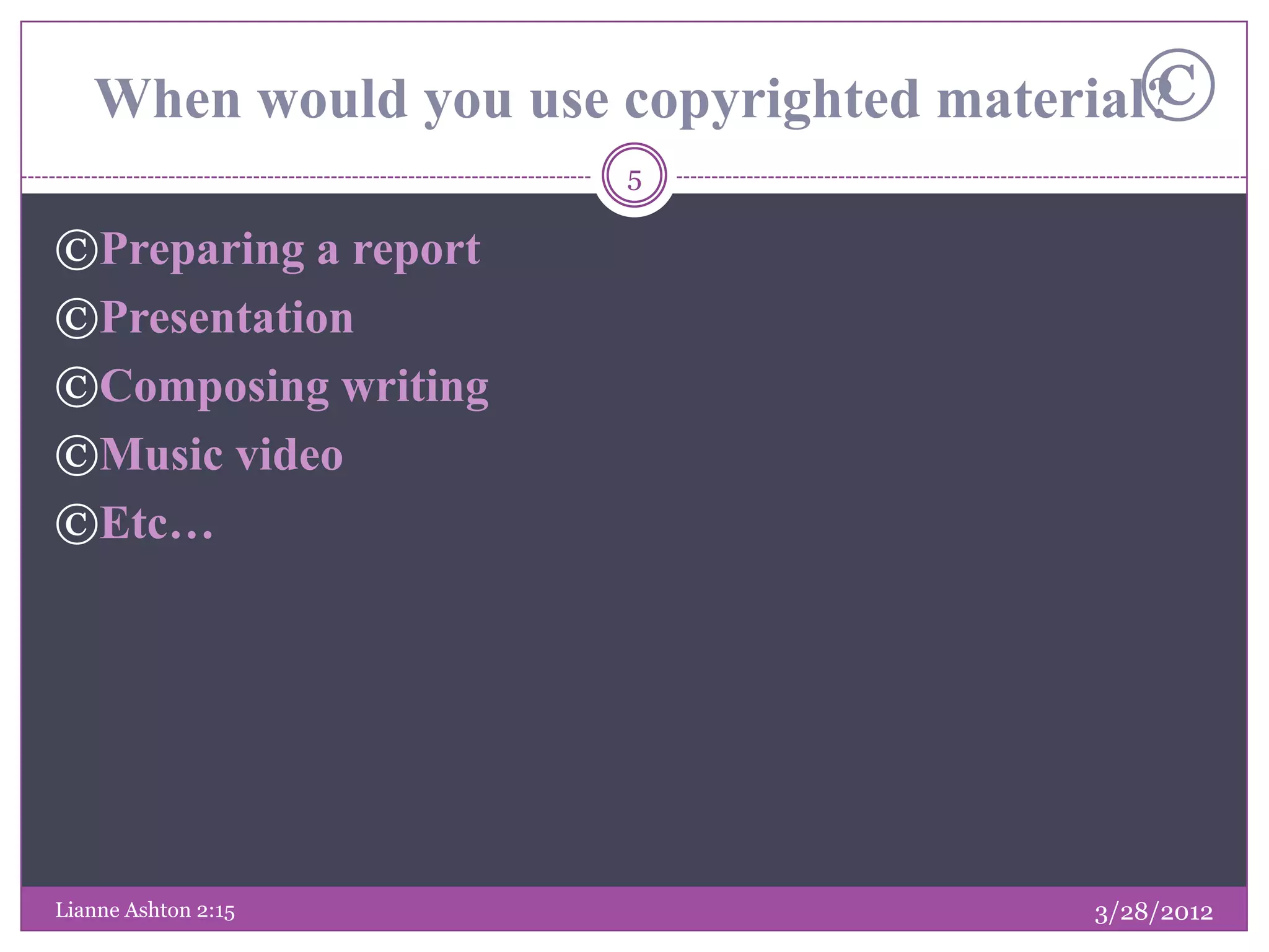 Copyrights la powerpoint | PPT | Free Download