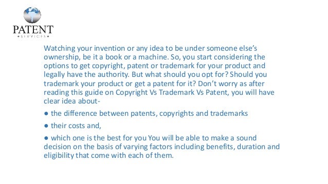 COPYRIGHT VS TRADEMARK VS PATENT.pptx