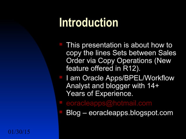 Copy Sets Between existing orders | PPT