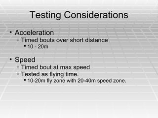 Football Training: Speed Testing and Training Considerations | PPT