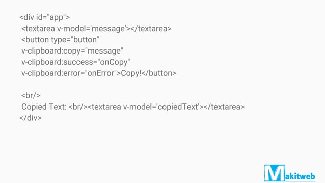 Copy text to clipboard using vue-clipboard2 - Vue.js