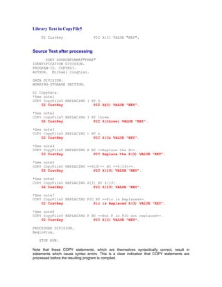 Copy verb in cobol | PDF