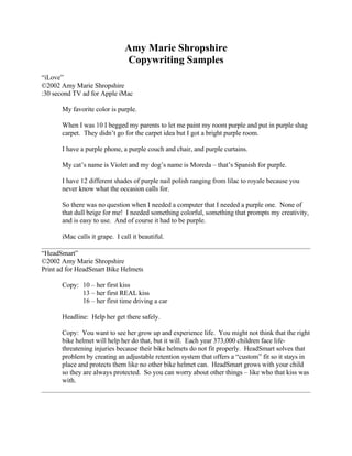 Copywriting Examples | PDF