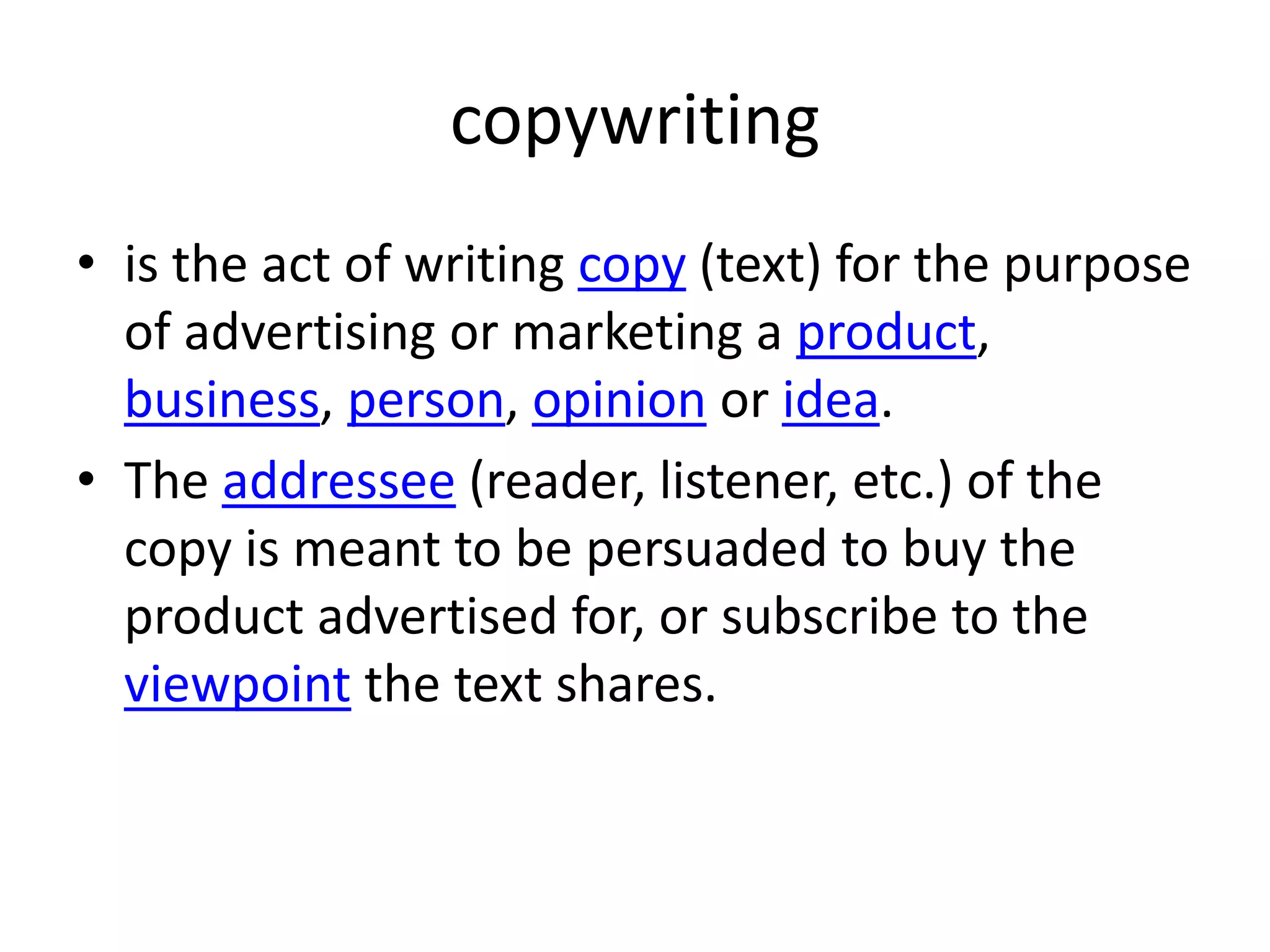 Copywriting | PPTX