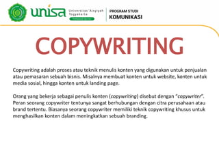 TEKNIK COPYWRITING | PPTX