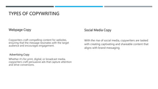 Copywriting: Mastering the art of commercial storytelling. | PPTX