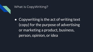 The Art of Copy writing | PPT