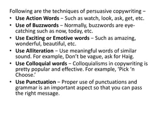 Copywriting and testing | PPTX