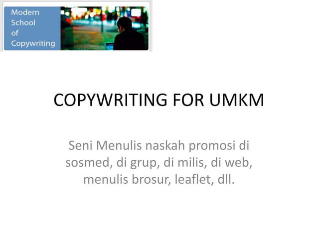 Copywriting for umkm | PPTX
