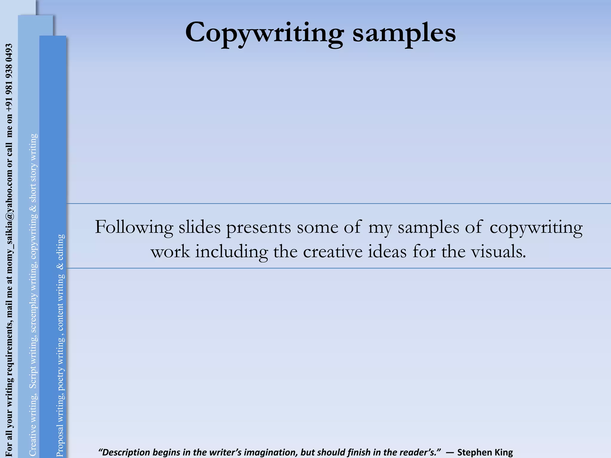 Copywriting samples | PDF