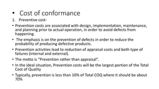 Cost of Quality it's categories, models and types. | PPTX