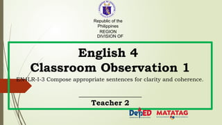 Classroom Observation Teaching in English 4_Adjectives Adjective.pptx