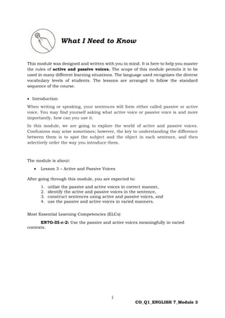 CO_Q1_ENGLISH-7_MODULE-3.pdf | Infectious Diseases | Diseases and ...