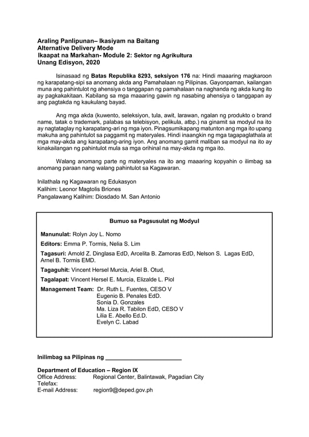 CO_Q4_AP9_Module2_Sektor ng Agrikultura.pdf