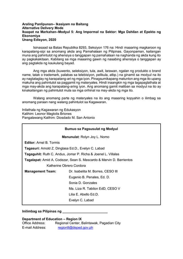 CO_Q4_AP9_Module5_Mga Impormal na Sektor_v2.pdf