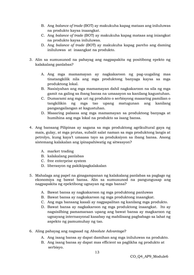 CO_Q4_AP9_Module6_Kalakalang Panlabas ng Pilipinas.pdf