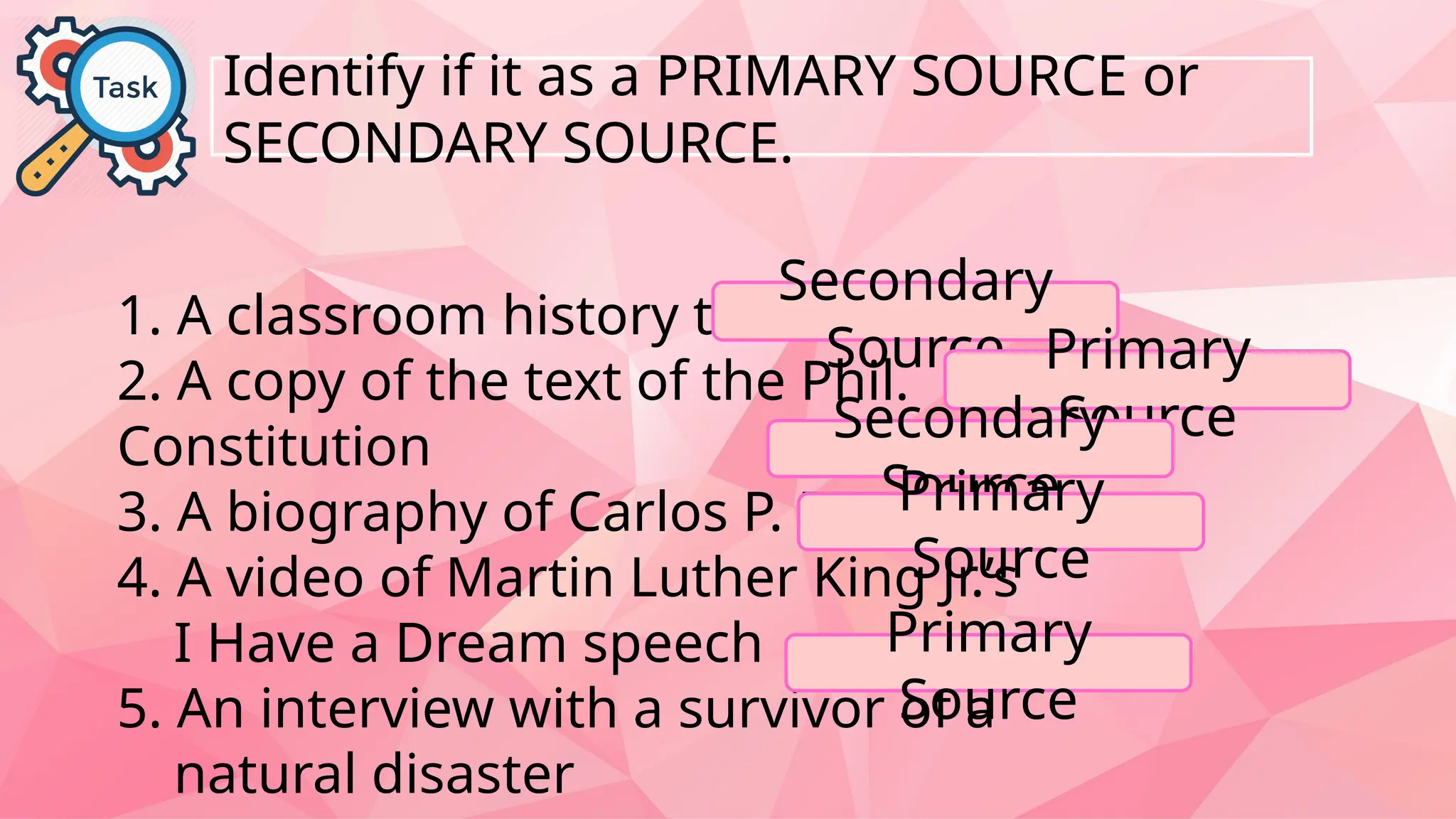 Expanding the content of an outline using notes from primary and ...