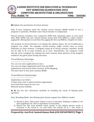 Co question 2010 | PDF | Data Storage and Warehousing | Computing