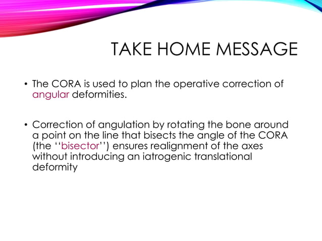 CORA (center of rotation of angulation) | PPTX | Death, Injury, or ...