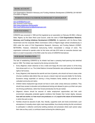 Corafid profile 2011 | PDF