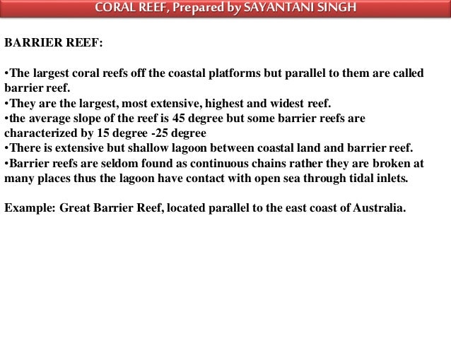 Coral reef and its type, formation | PPTX