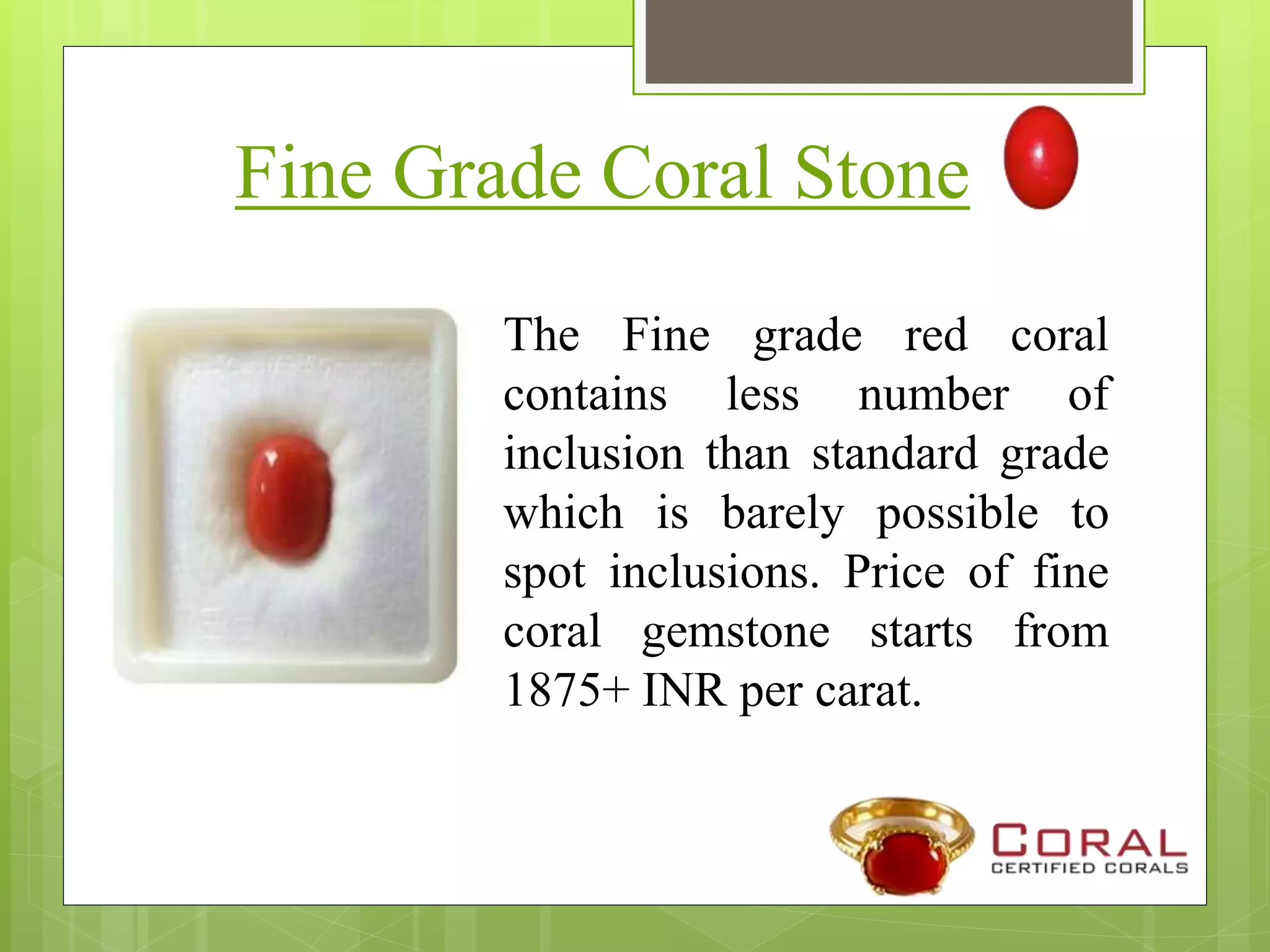 Coral gemstone shape, price and benefits ppt | PPTX