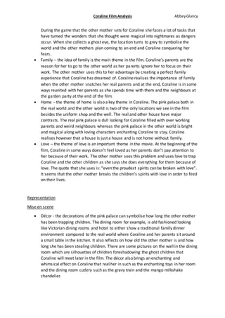 Coraline film analysis | DOCX