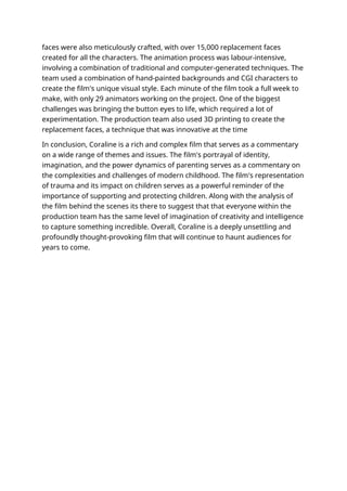 Coraline film analysis (for educational purposes only) | DOCX