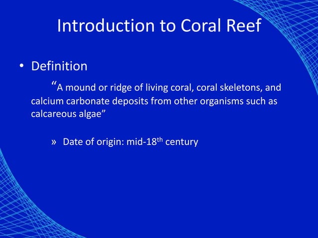 Coral reef presentation | PPTX | Geology | Science