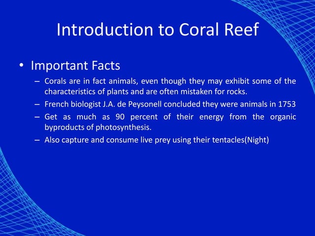 Coral reef presentation | PPTX | Geology | Science