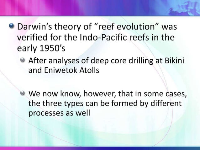Coral reefs theory, types, formation | PPTX