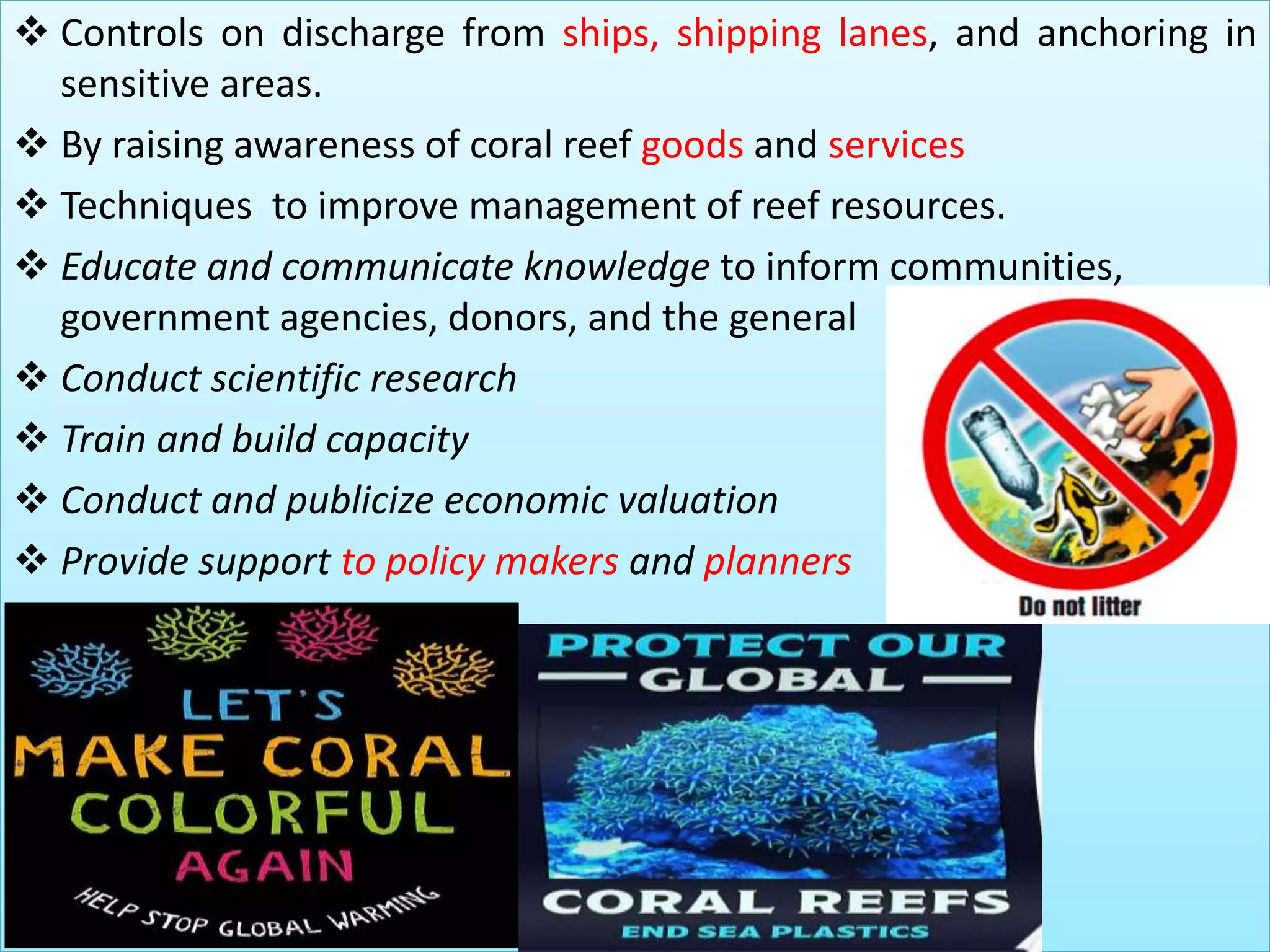 Coral reef Threats, conservation and Restoration.pptx