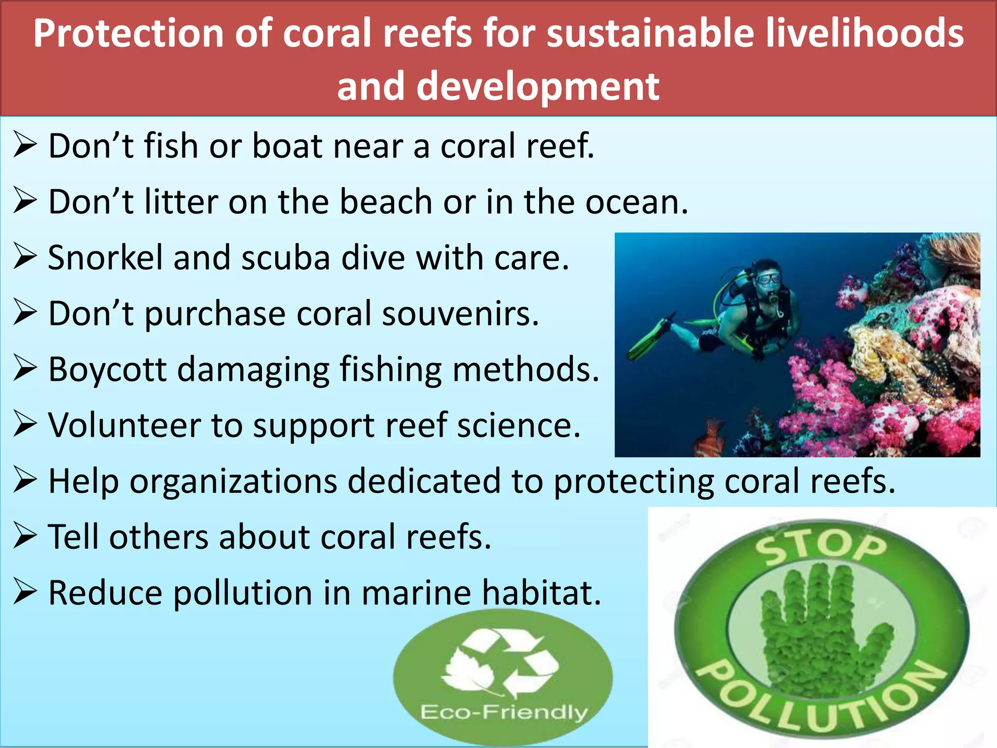 Coral reef Threats, conservation and Restoration.pptx