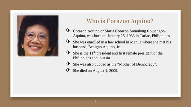 Corazon Aquino's speech before the US congress | PPTX | Civic affairs | Politics