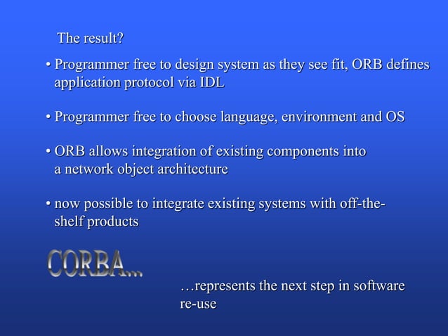 Distributed Systems Corba Remote Connection Ppt Operating Systems Computer Software And