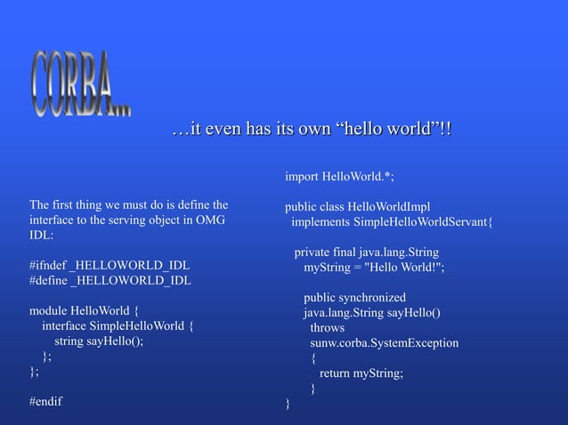 Distributed systems corba remote connection | PPT | Operating Systems ...