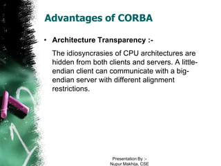 Corba concepts & corba architecture | PPTX