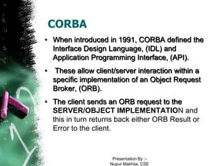 Corba concepts & corba architecture | PPTX