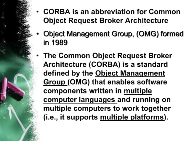 CORBA | PPTX | Operating Systems | Computer Software and Applications
