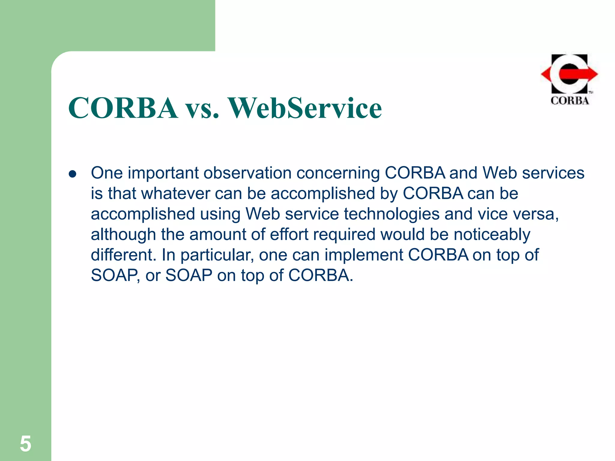 Corba introduction and simple example | PPT