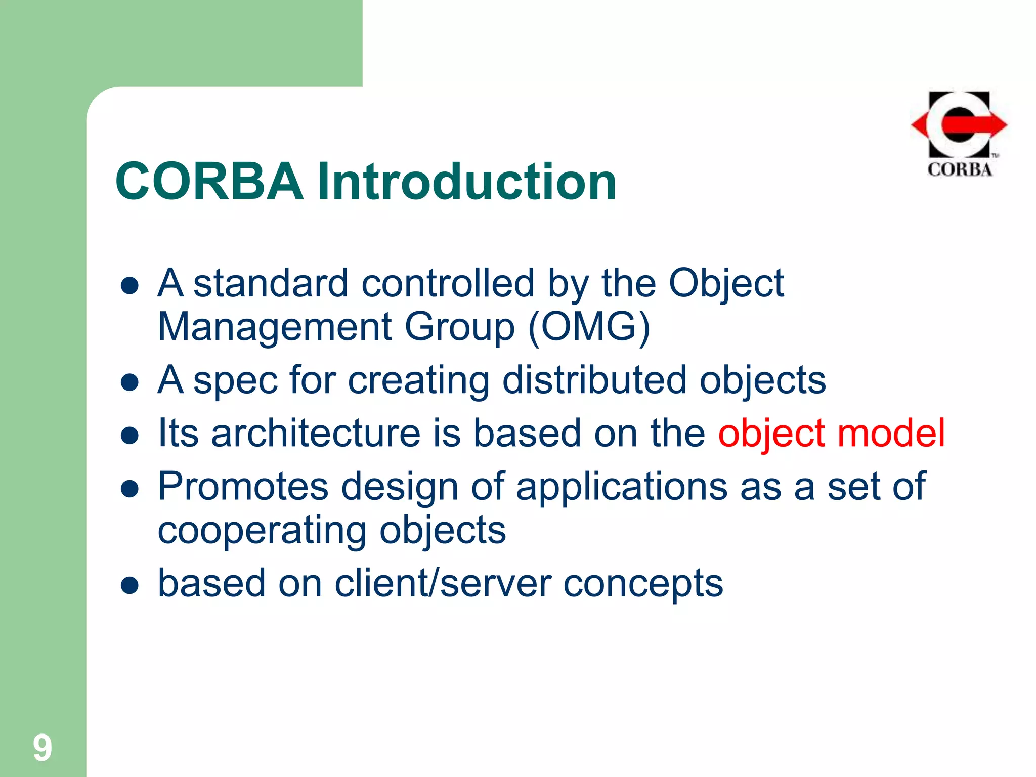 Corba introduction and simple example | PPT