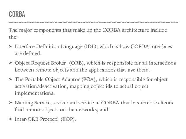 CORBA - Introduction and Details | PDF | Operating Systems | Computer ...