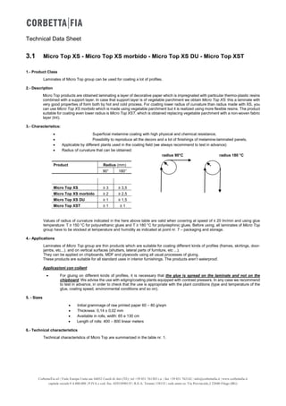 Corbetta Fia - Technical data sheet | PDF